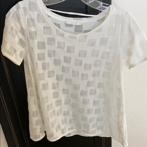 COS | Tops | White Shirt With Fun Windowpane Design | Poshmark